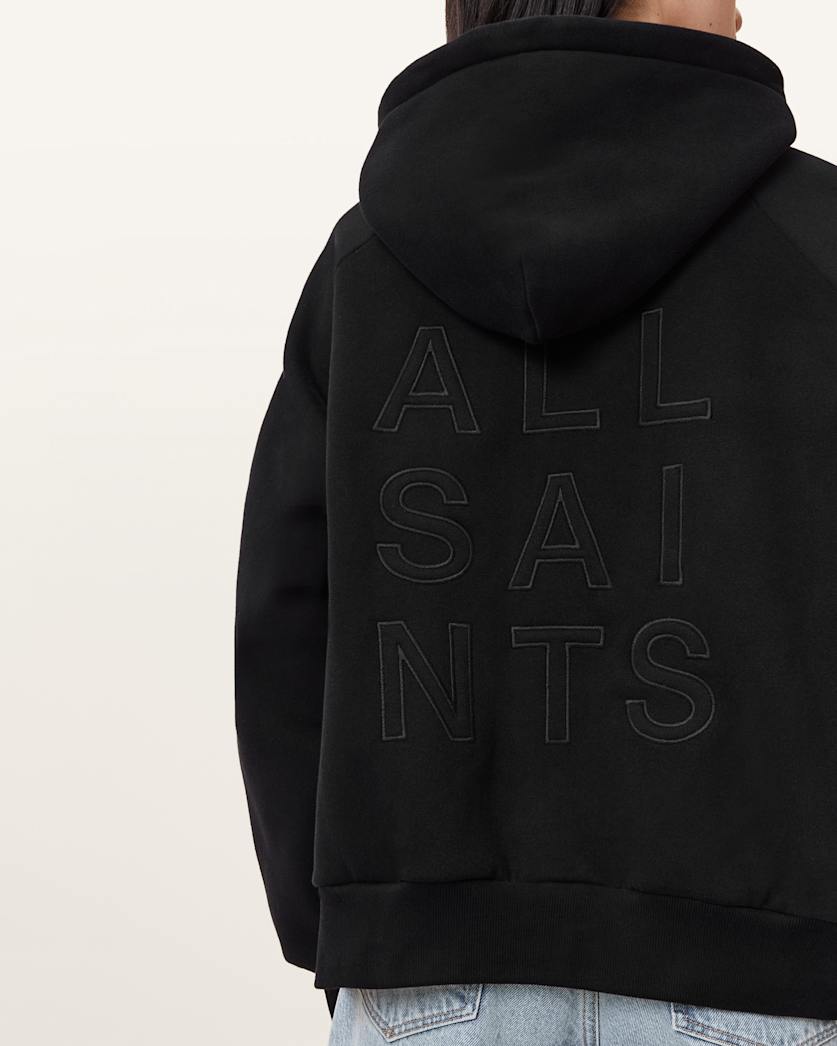 Stacks Talon Oversized Hoodie Black | ALLSAINTS